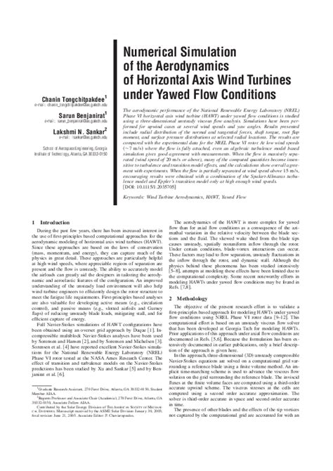 (PDF) Numerical Simulation of the Aerodynamics of Horizontal Axis Wind Turbines under Yawed Flow ...