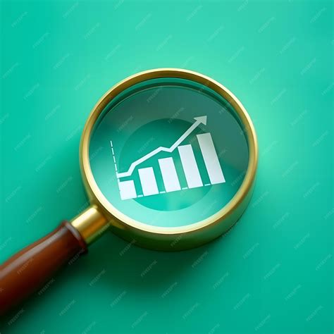Focused Analysis Magnifying Glass And Upward Trend Chart Premium Ai Generated Image