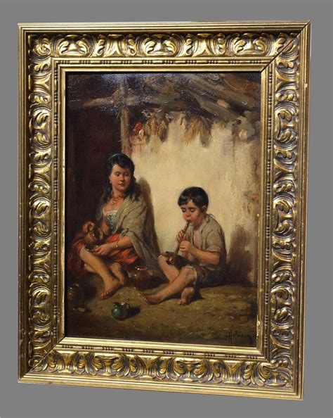 Genre Scene Young Street Musician Early 20th Century Austrian
