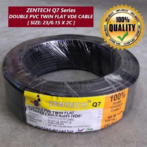 100 PURE COPPER ZENTECH Q7 Series 23 0 15 X 2 Core 0 12MM Double PVC Twin Flat Speaker