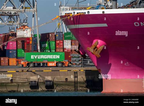 Self Driving Automated Container Transporters Bring The Containers To The Loading And Storage