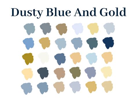 Dusty Blue And Gold Procreate Color Palette Ipad Color Palette
