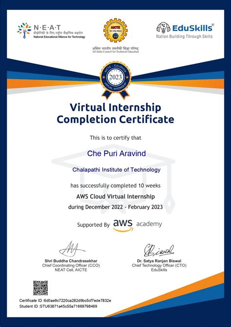 Aws Cloudcomputing Aicte Awsinternship Certification Learning Careerdevelopment Aravind