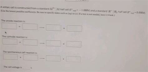 A Voltaic Cell Is Constructed From A Studyx
