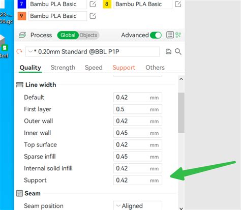 增加支撐線寬參數 Add Support Line Width Parameters · Issue 2779 · Bambulab