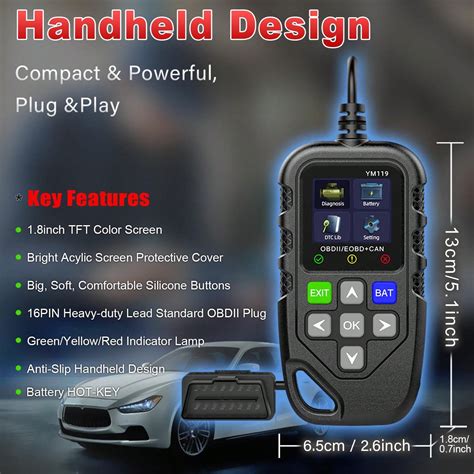 Obd2 Reader Tool Obdii Eobd Car Code Scanner Check Engine Light Fault Code Live Data Obd Code