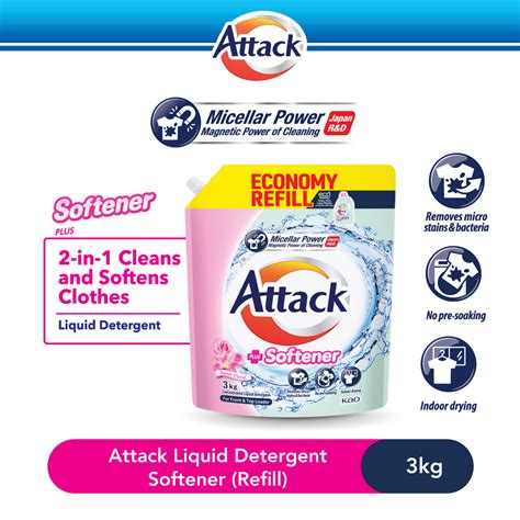 Attack Liquid Detergent Softener Refill 3kg Shopee Malaysia
