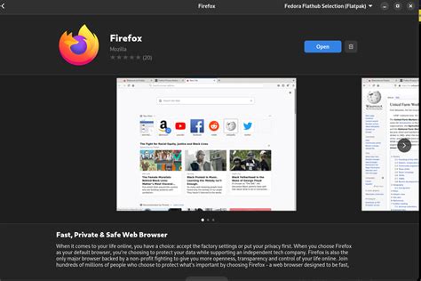 firefox fedora flathub selection video issue r fedora