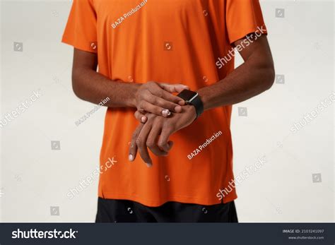 Cropped Image Black Man Pushing Button Stock Photo 2103241097 Shutterstock