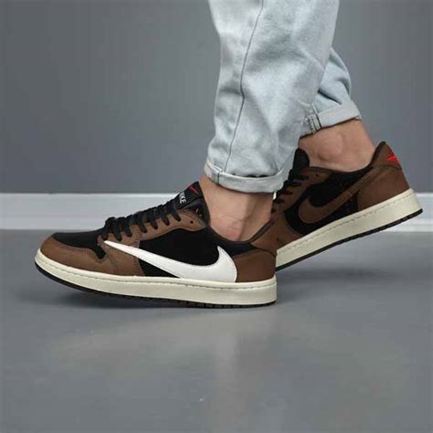 خرید و قیمت کتونی نایک ایر جردن ترویس مشکی قهوه ای