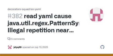Read Yaml Cause Javautilregexpatternsyntaxexception Illegal