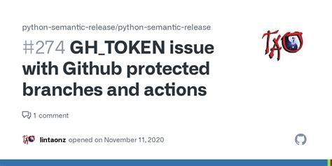 Ghtoken Issue With Github Protected Branches And Actions · Issue 274