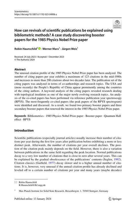 Pdf How Can Revivals Of Scientific Publications Be Explained Using
