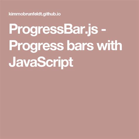 Progressbarjs Progress Bars With Javascript Progress Bar Progress