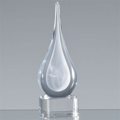Branded White Teardrop Award Sycal Engraved Awards