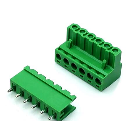 6pin Right Angle Green Color Male And Female Screws Terminal Block 6 Pin