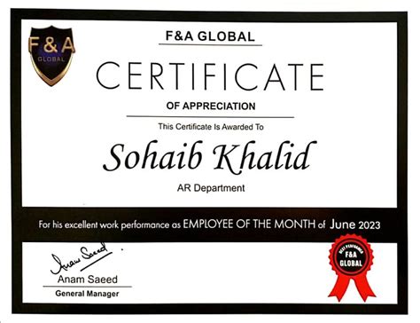 Sohaib Khalid On Linkedin Employeeofthemonth Employeeappreciation