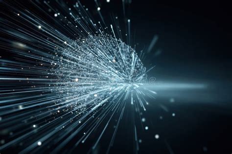 Abstract Glowing Brain Evolves From Raw Data Particles In A Digital Realm Of Transformation And