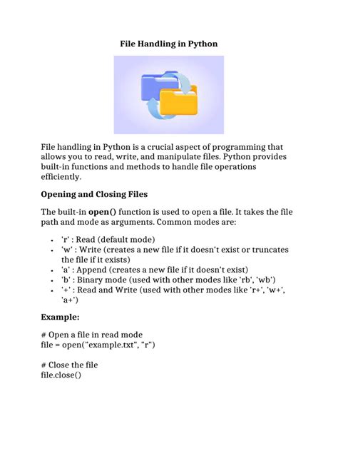 File Handling In Python Pdf
