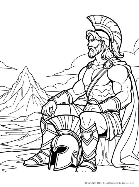 Ares Coloring Printouts • Greek Gods And Goddesses