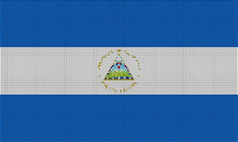 Premium Photo Flag Of Nicarag Dot Style Painted Colors On A Brushed