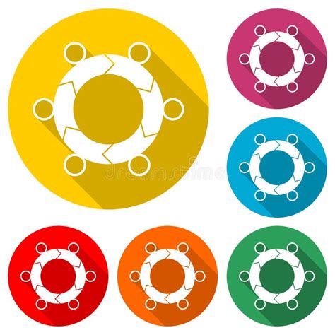 Circular Process Flow Arrows Icon Logo Or Sign Stock Vector Illustration Of Presentation
