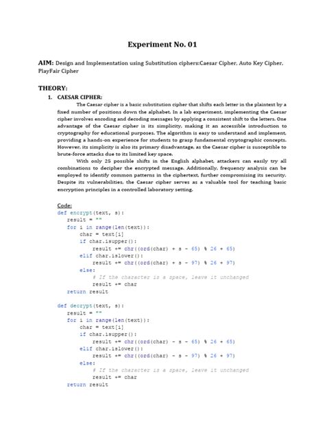 Css Exp1 Pdf Cipher Cryptography