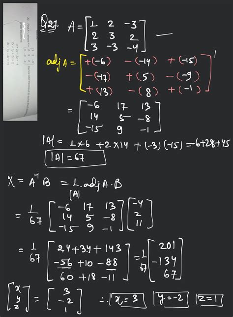 Find A Where A Hence Use The Result To Solv