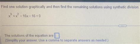 solved find one solution graphically and then find the