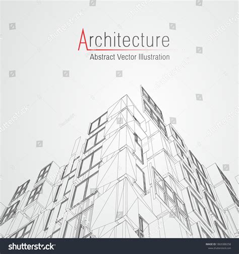 Architecture Line Background Building Construction Sketch Stock Vector Royalty Free 1869388258