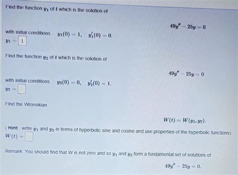 Solved Find The Function Y Of T Which Is The Solution Of Chegg