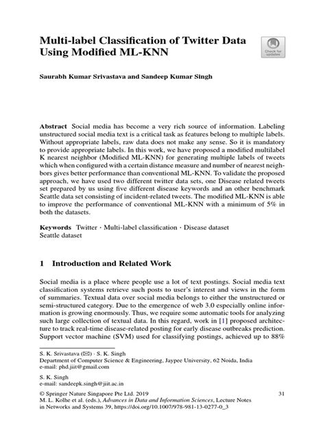 Modified MLKNN Algorithm | PDF | Statistical Classification | Support Vector Machine
