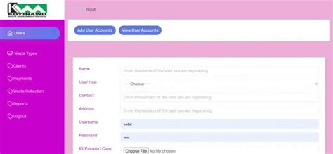 garbage collection management system in free source code using php