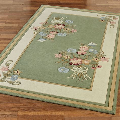 Garden Bouquet Floral Handcrafted Wool Area Rugs