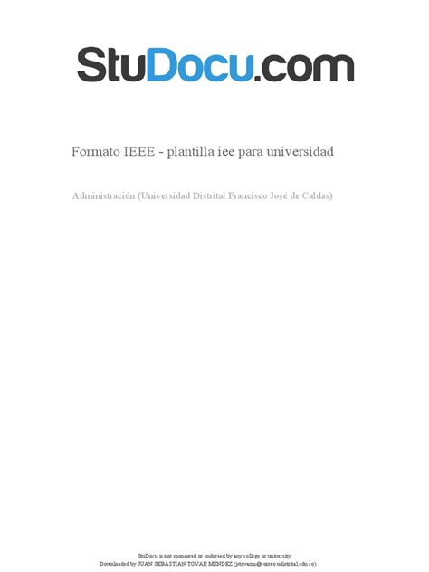 Formato Ieee Plantilla Iee Para Universidad Pdf