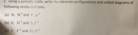 Solved Using A Periodic Table Write The Electron Chegg Com