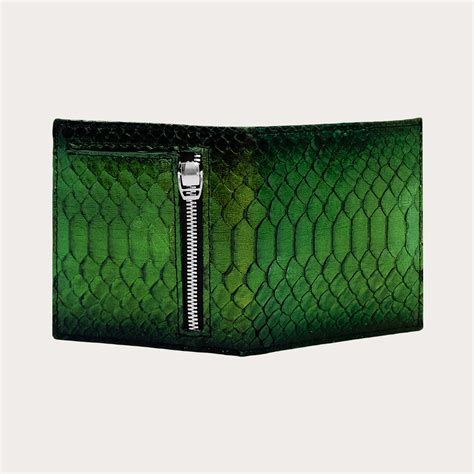 Compact Green Python Wallet BRUCLE Luxury Collection