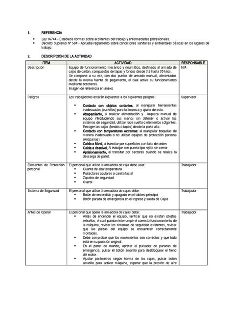 Seguridad En Armadoras De Cajas De Cartón Pdf