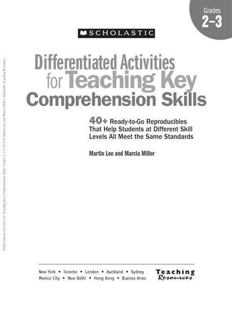 Differentiated Activities 2 3 Pdf Reading Comprehension Differentiated Instruction