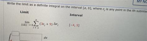 [answered] write the limit as a definite integral on the interval a b