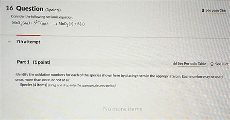 Solved Consider The Following Net Ionic Equation Chegg
