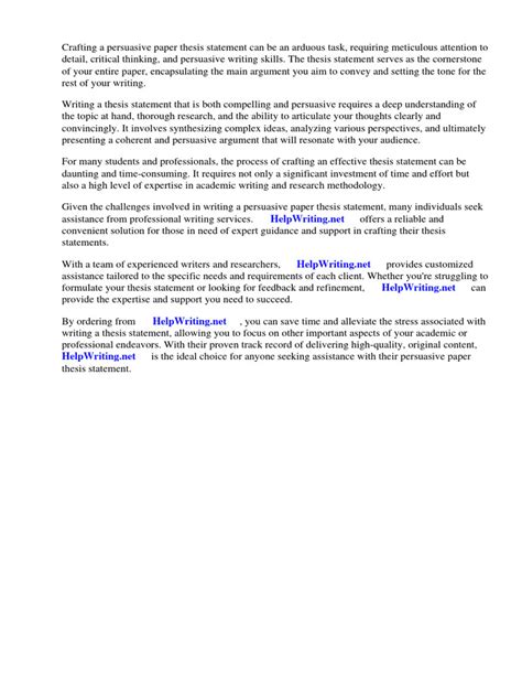 Persuasive Paper Thesis Statement Pdf Essays Thesis
