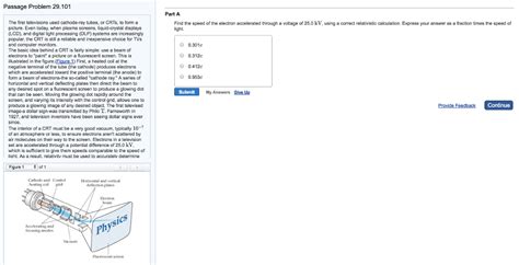 Solved Passage Problem 29 101 Find The Speed Of The Electron