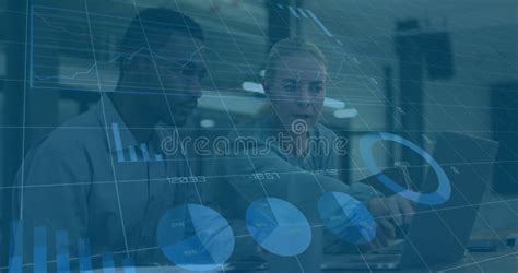 Analyzing Data Charts And Graphs Image Over Two Business Professionals