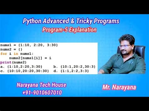 Python Advanced Tricky Program 5 By Mr Narayana Narayana Tech