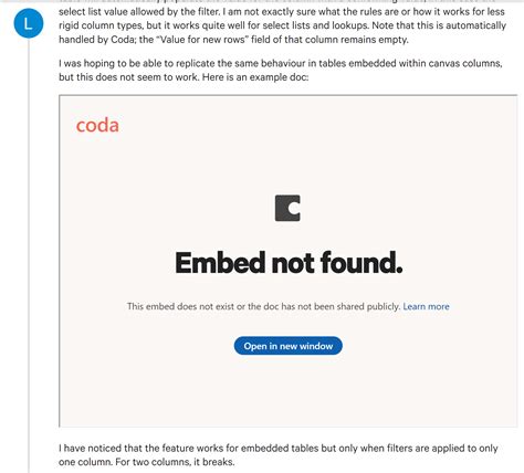 New Rows In A Filtered Table Inside A Canvas Column Dont Automatically Conform To The Filter