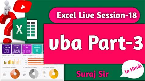 Vba In Excel Part 3 Full Excel Course In Hindiexcel Tutorial For