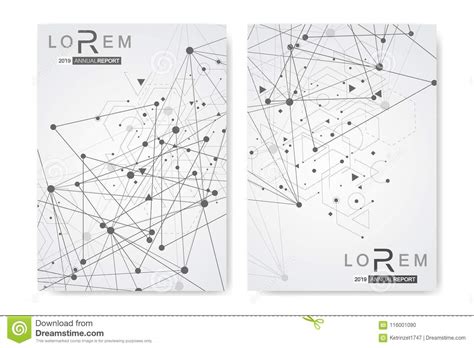 Scientific Brochure Design Template Vector Flyer Layout Molecular Structure With Connected
