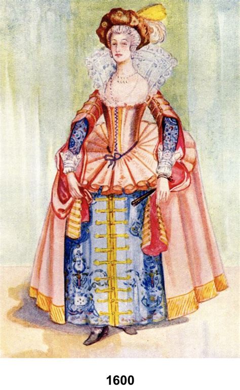 1 1600 Woman Wearing A French Wheel Farthingale Tilted Towards The