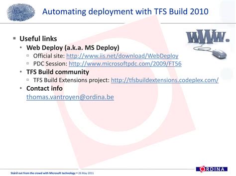 ordina softc presentation deployment with tfs build and workflow pptx